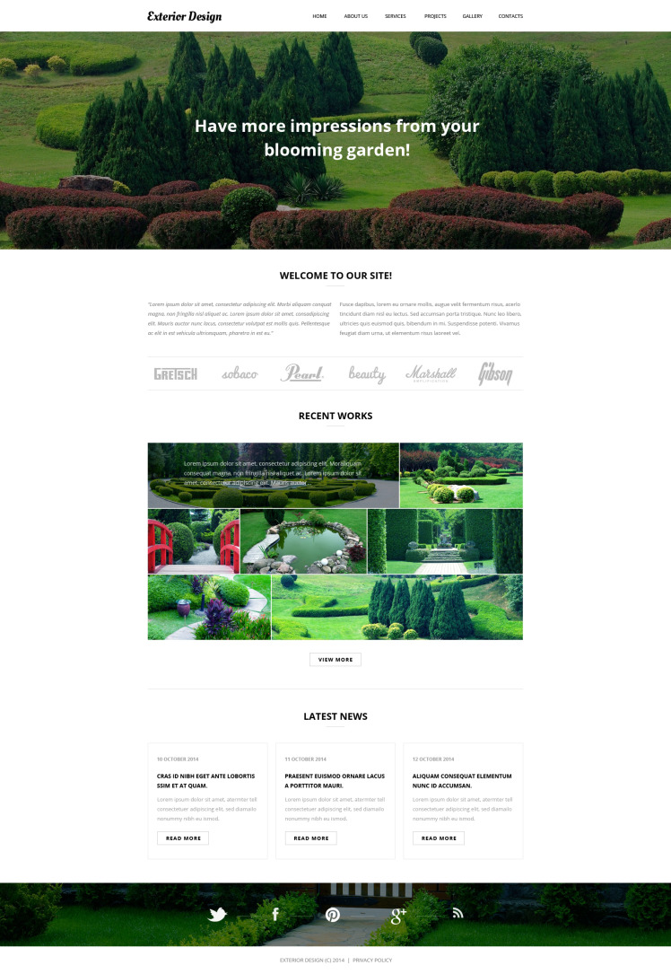 Garden Design Responsive Website Template #50866