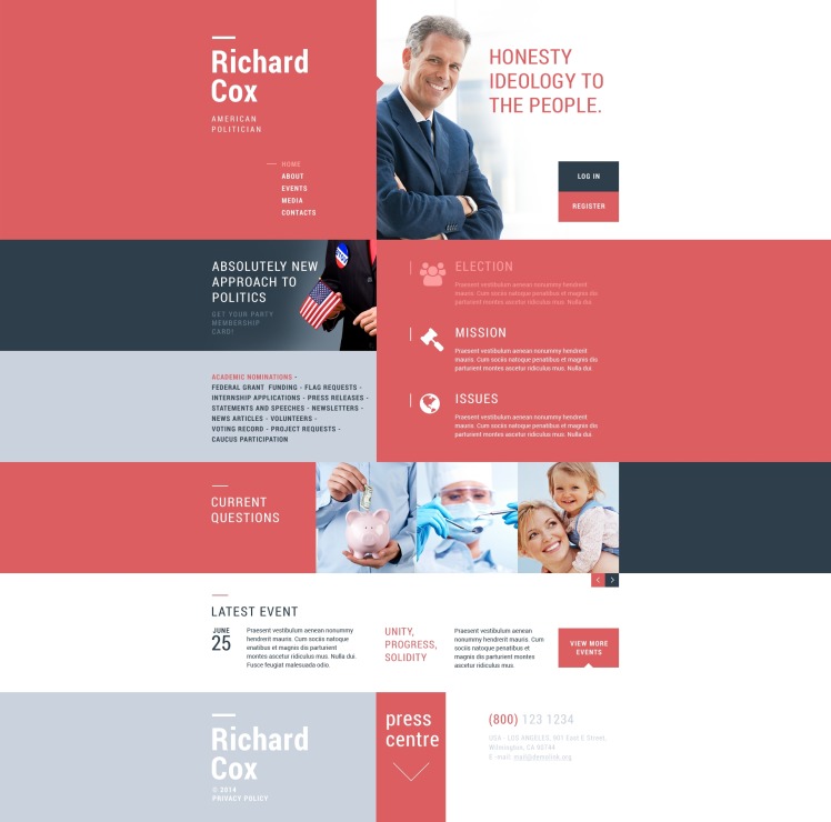 Political Candidate Responsive Website Template #50961