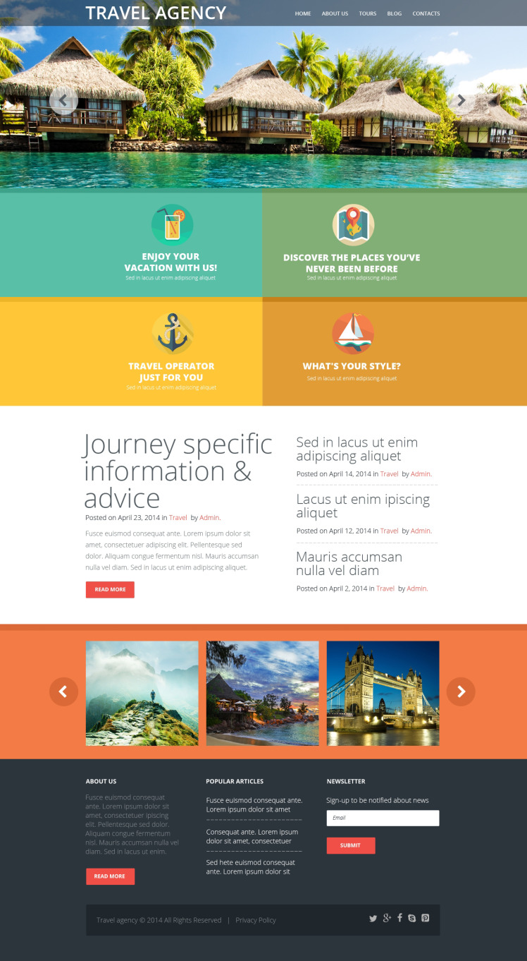 Travel Agency Responsive Website Template #50997