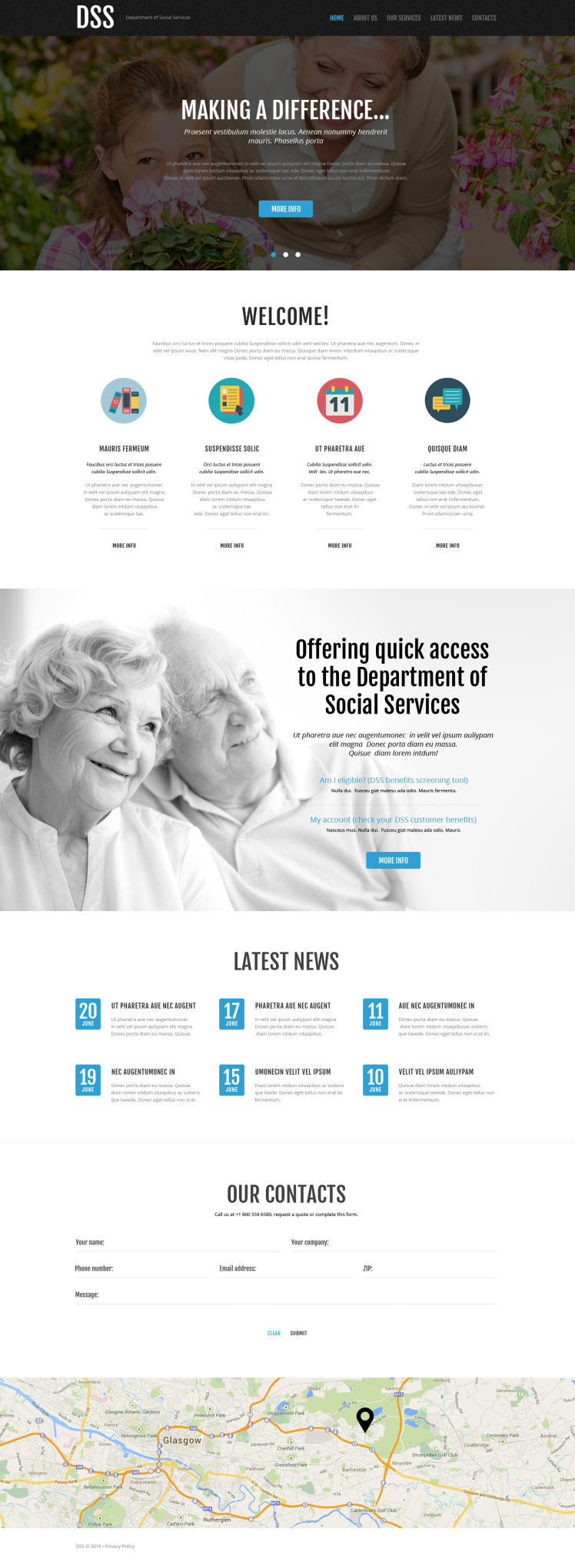 Social Foundation Responsive Website Template #51047