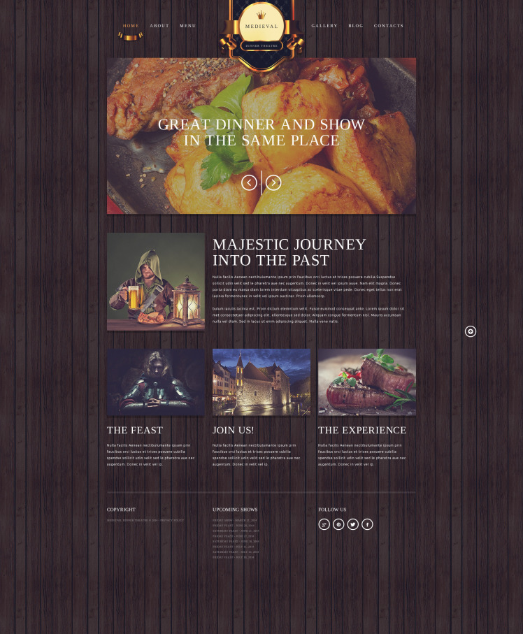 Cafe and Restaurant Responsive Website Template #51195