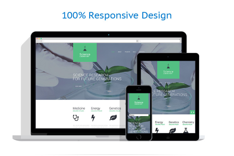 Science Lab Responsive Website Template #51245