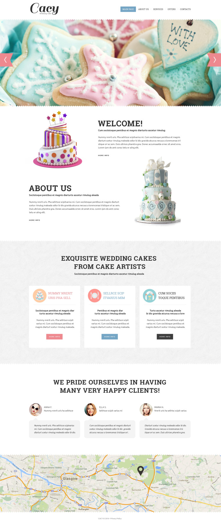Wedding Cake Responsive Website Template #51267