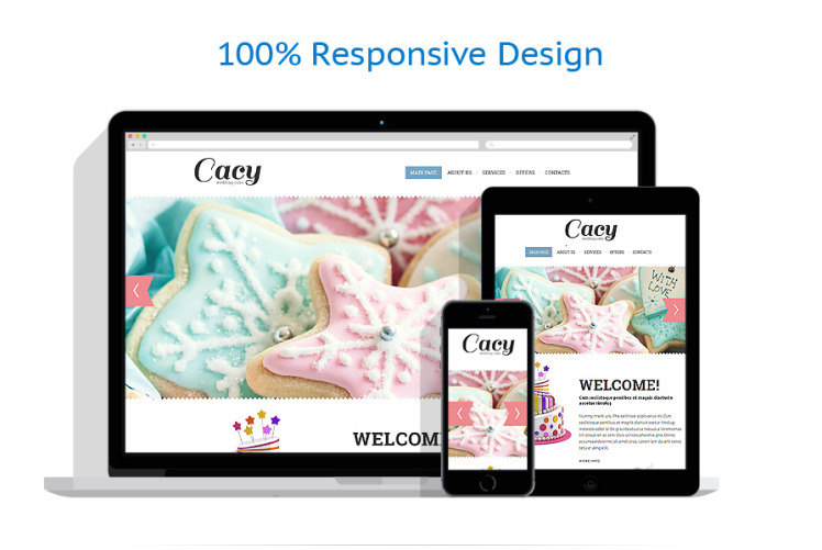 Wedding Cake Responsive Website Template #51267