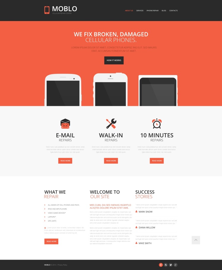 Mobile Store Responsive Website Template #51334