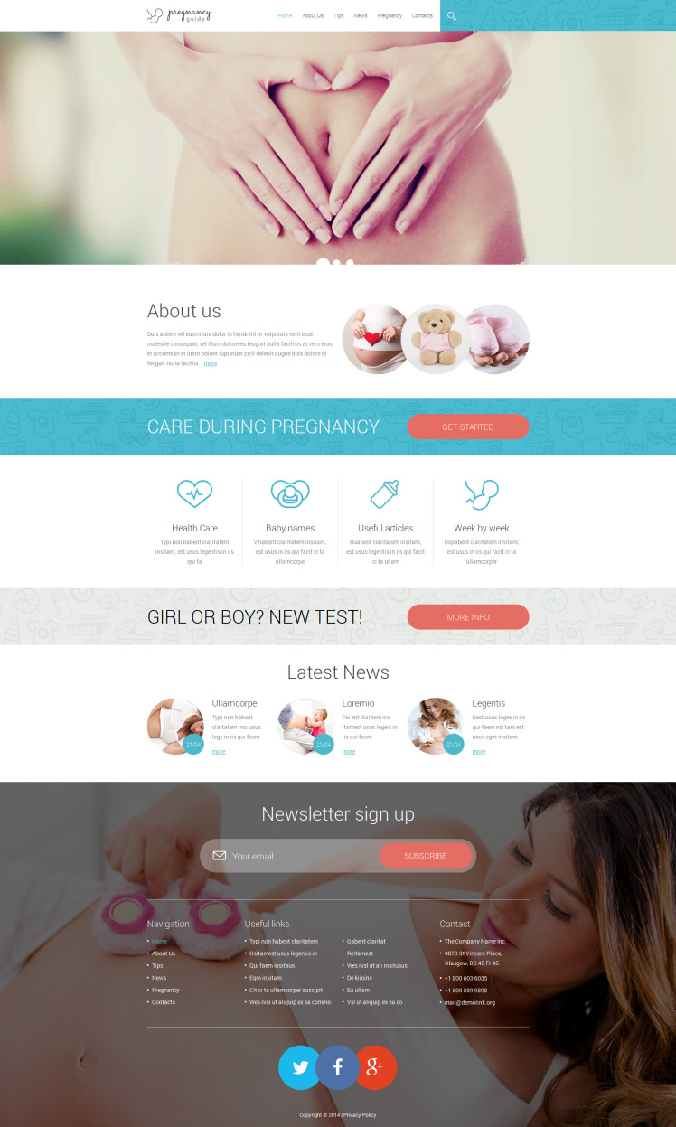 Pregnancy Responsive Website Template #51406