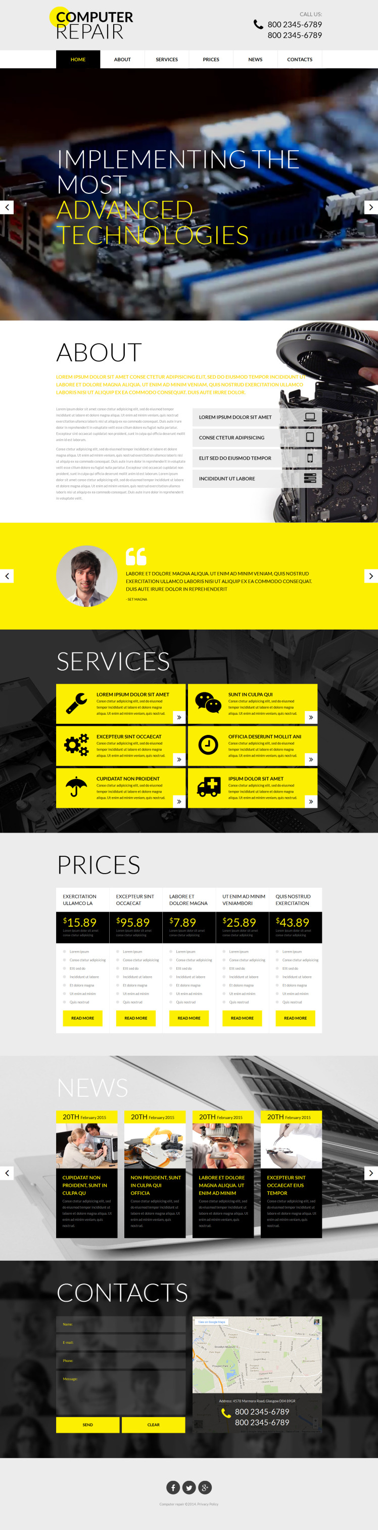 Computer Repair Responsive Website Template #51741