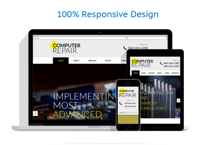 Computer Repair Responsive Website Template #51741
