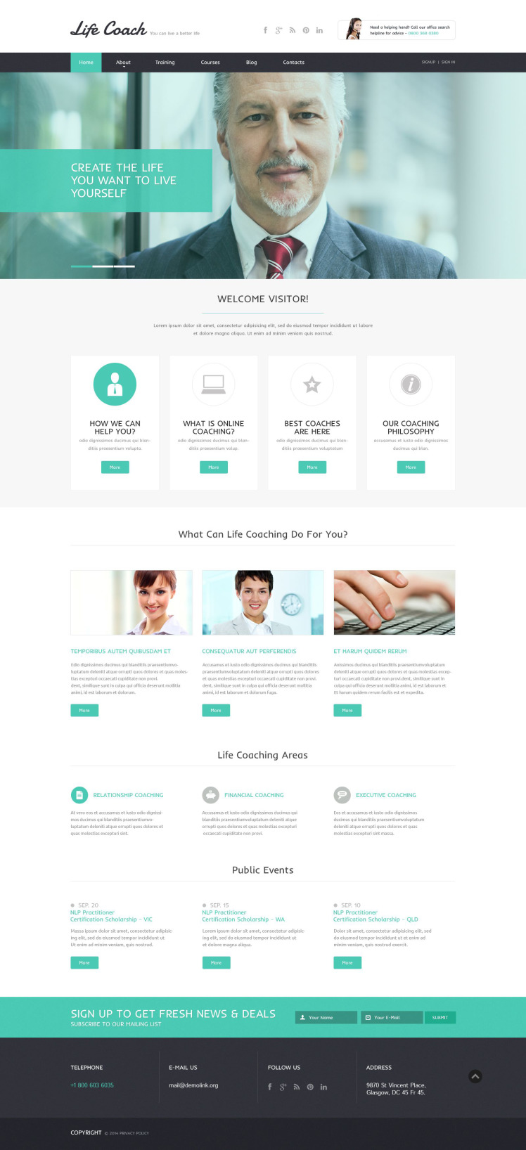 Life Coach Responsive Website Template #51743
