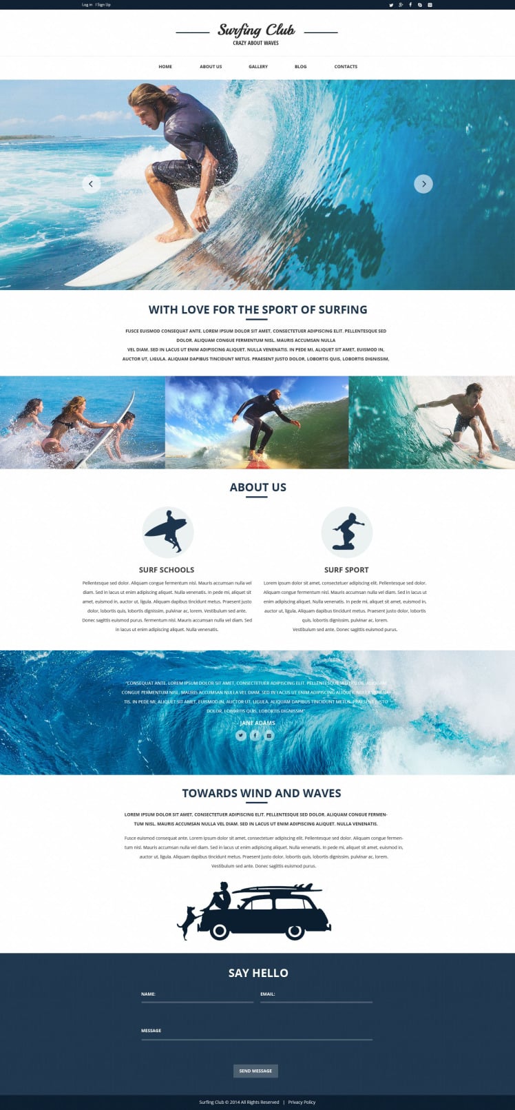 Surfing Responsive Website Template #51760