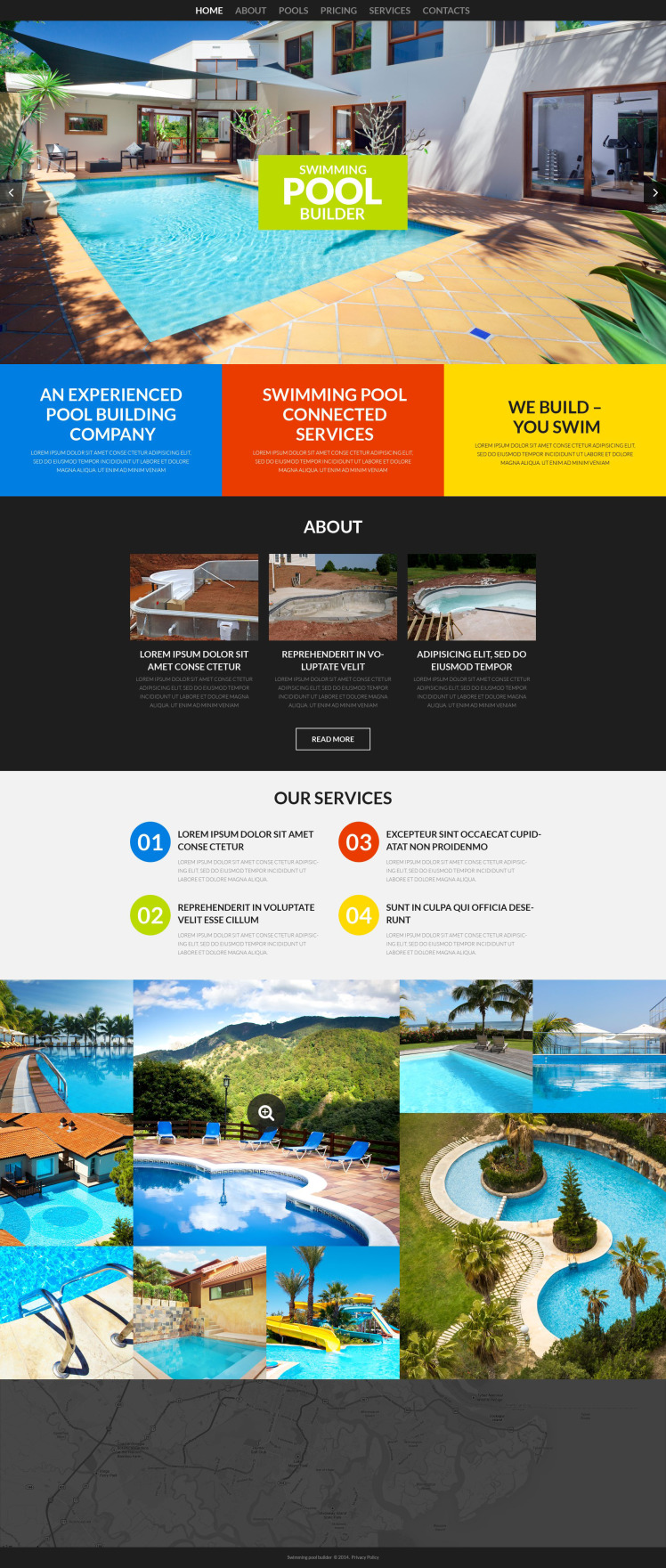 Swimming Pool Responsive Website Template #51732