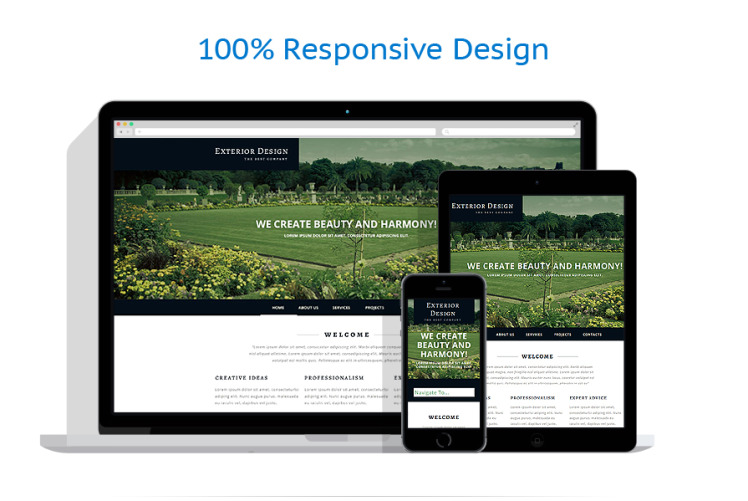 Exterior Design Responsive Website Template #51826