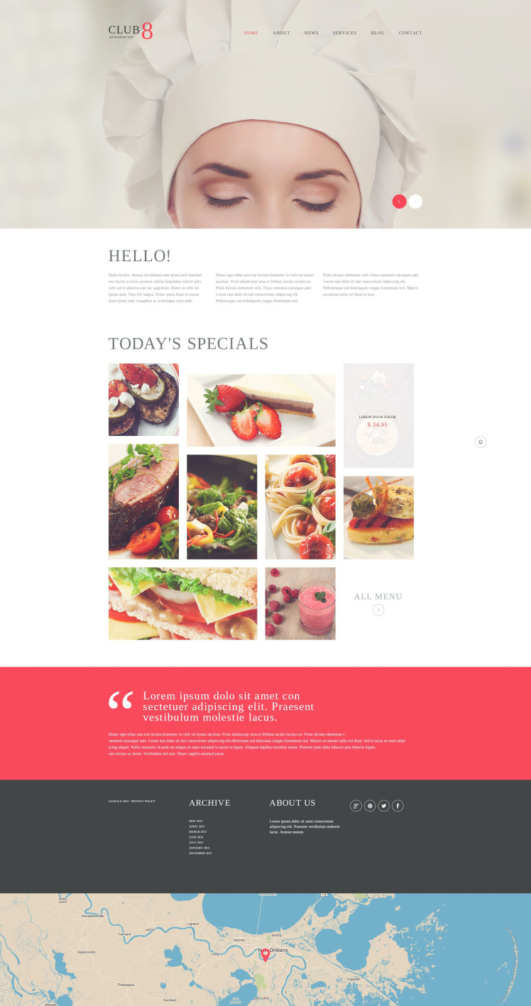 Gourmet Club WordPress Theme #51842