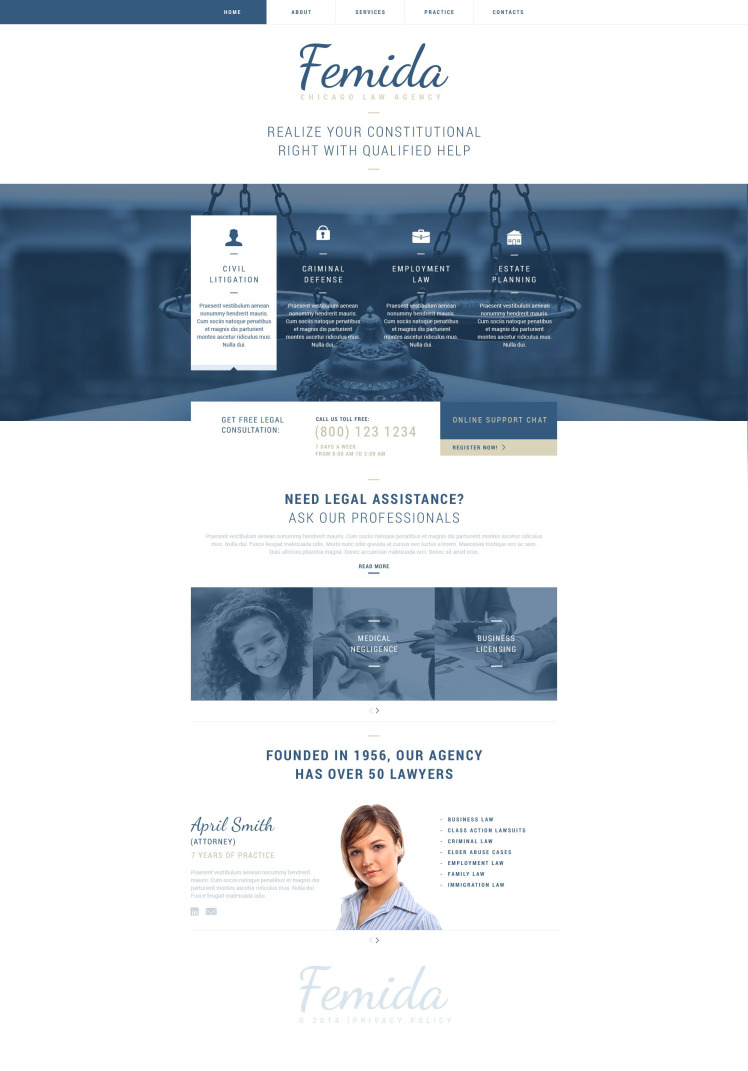 Law Firm Responsive Website Template #51827