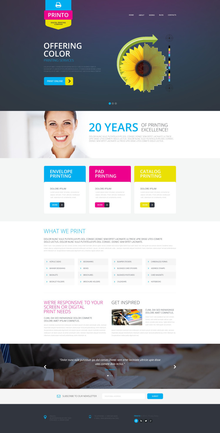 Print Shop Responsive Website Template #51805