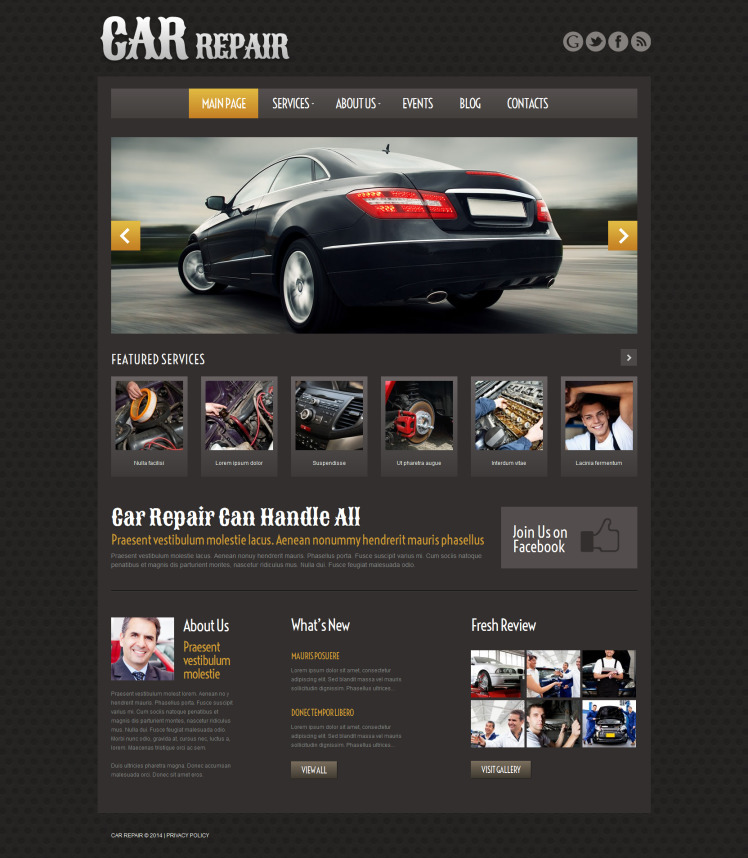 Car Repair Responsive WordPress Theme #51975