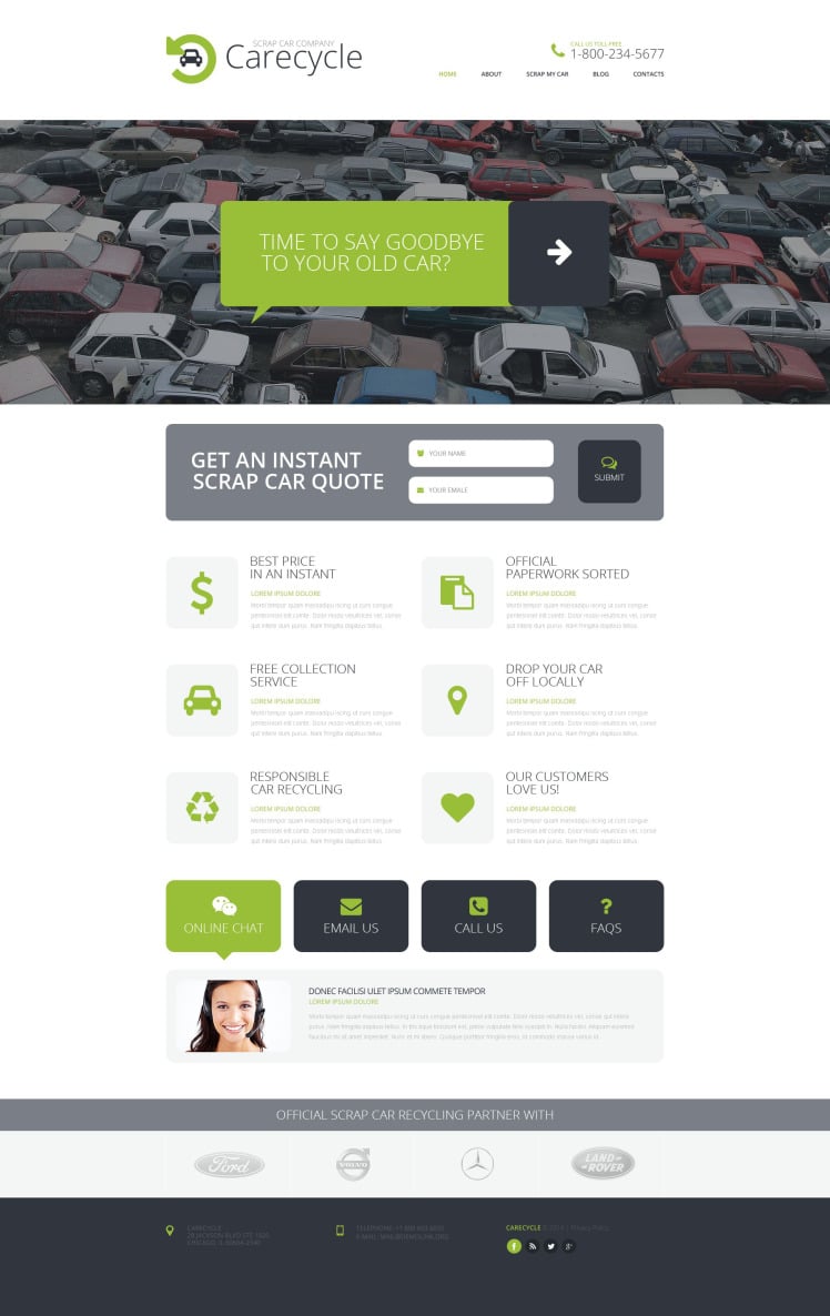 Car Scrap Yard Responsive Website Template #51925