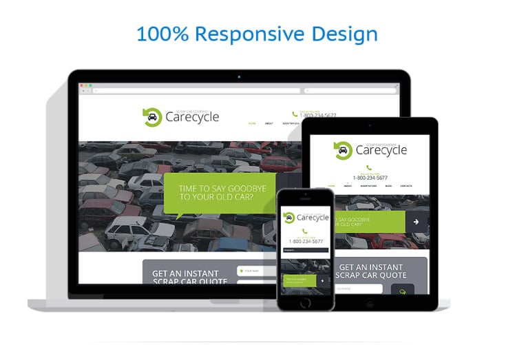 Car Scrap Yard Responsive Website Template #51925