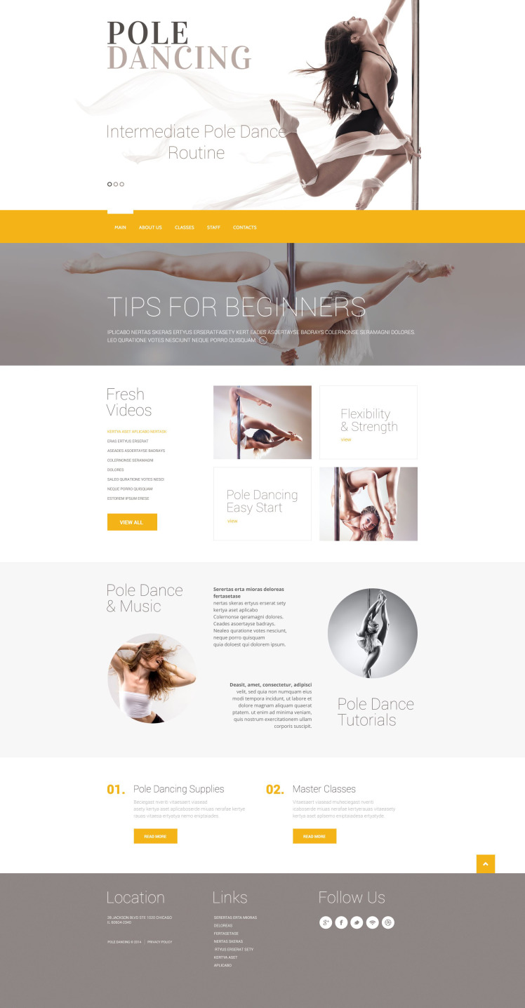 Dance Studio Responsive Website Template #51926