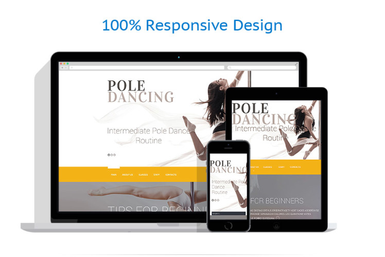 Dance Studio Responsive Website Template #51926