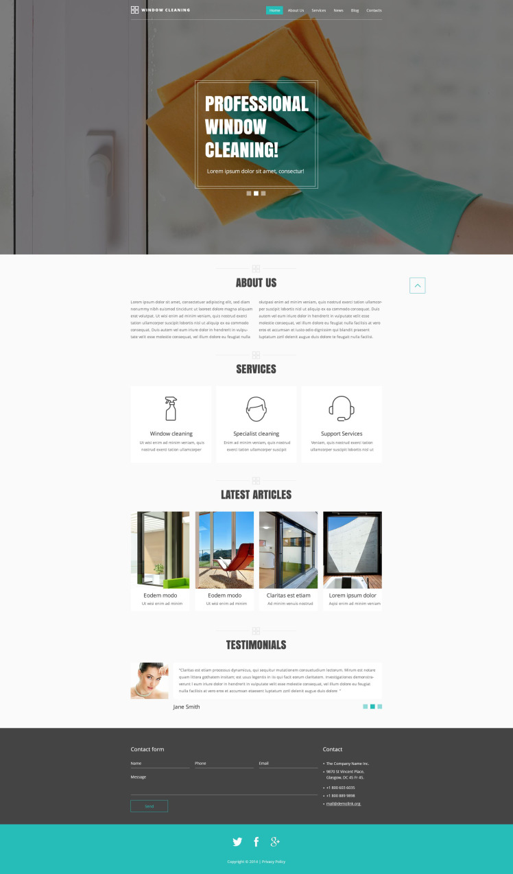 Cleaning Responsive Website Template #52092