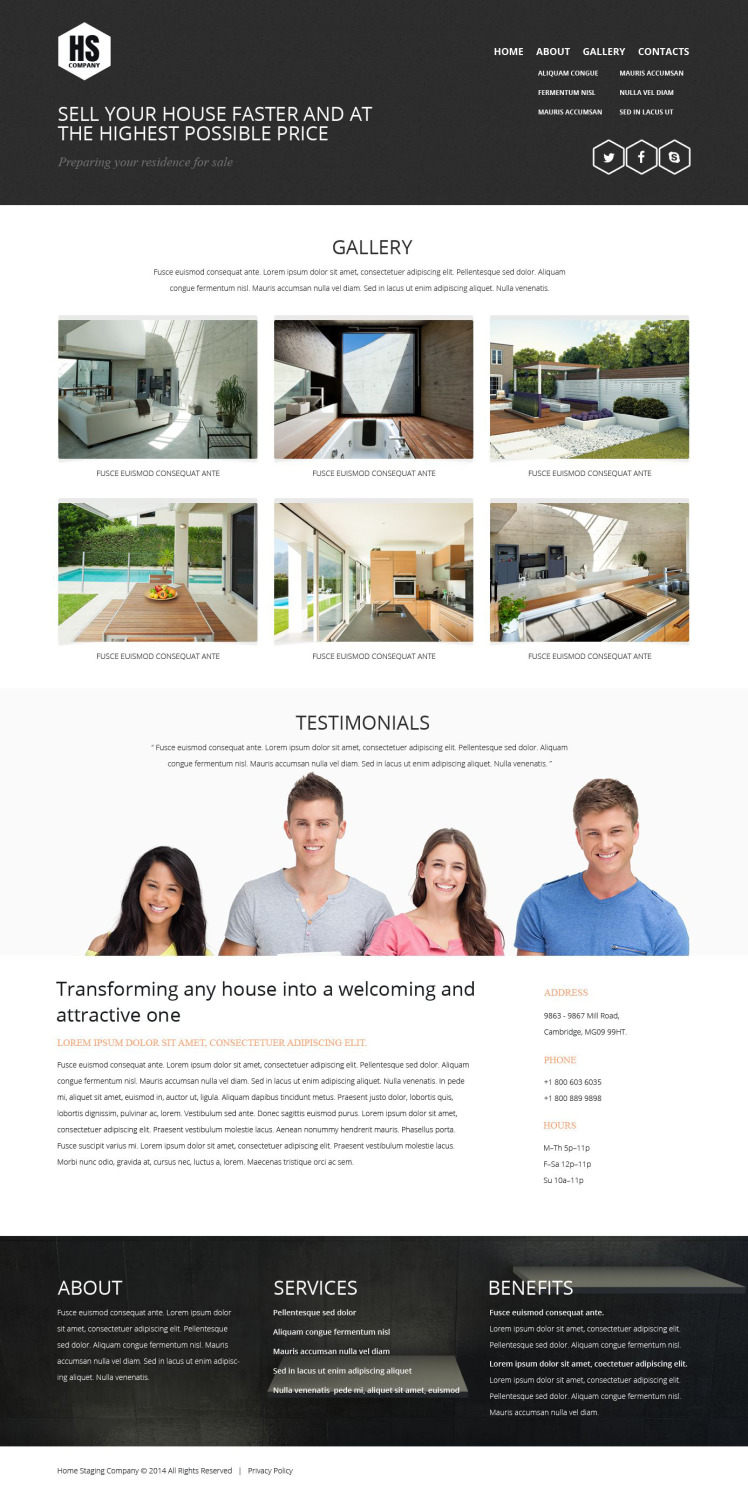 Home Staging Responsive Website Template #52078