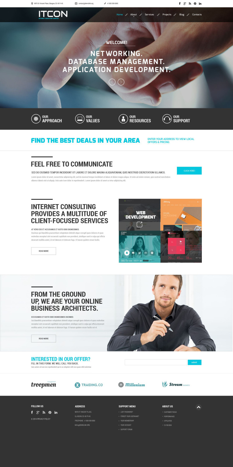 Internet Responsive Website Template #52067