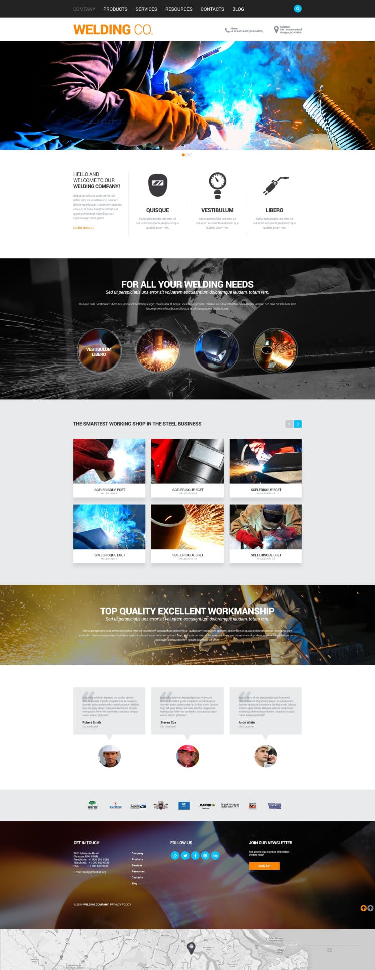 Welding Responsive Website Template #52068