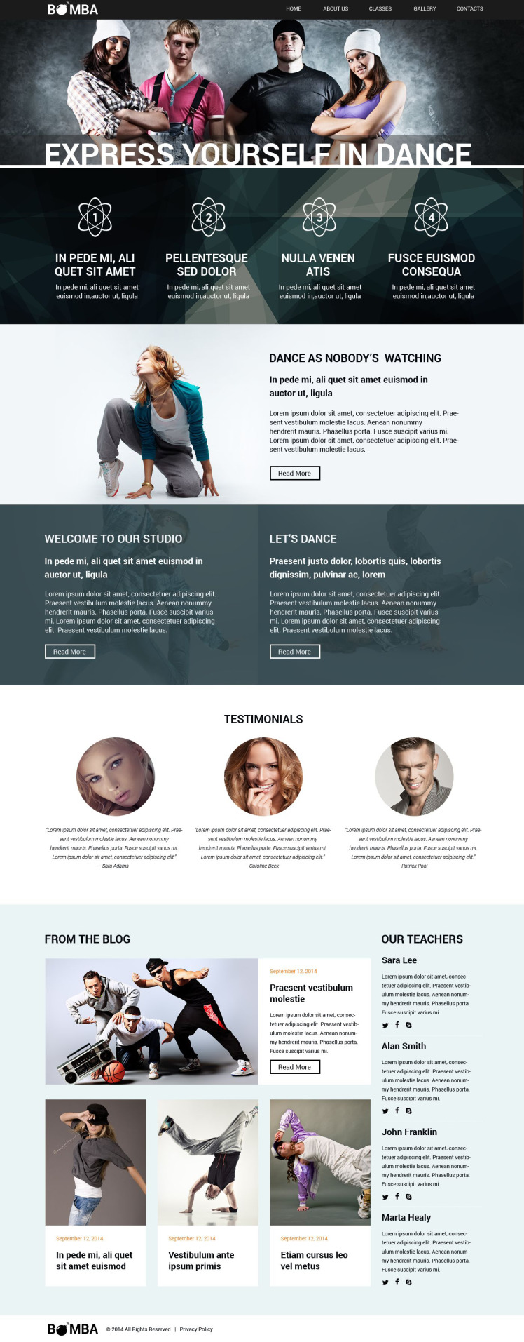 Dance Studio Responsive Website Template #52114