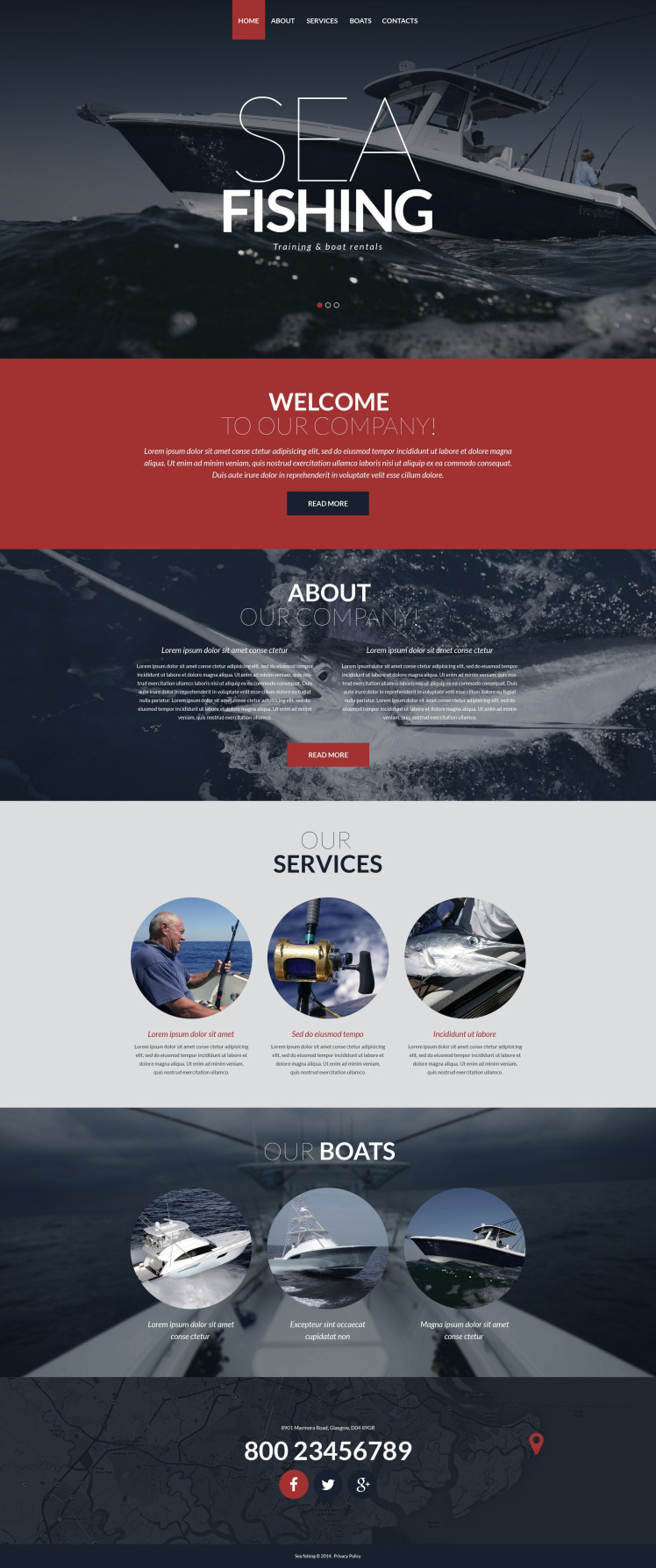 Fishing Responsive Website Template #52143