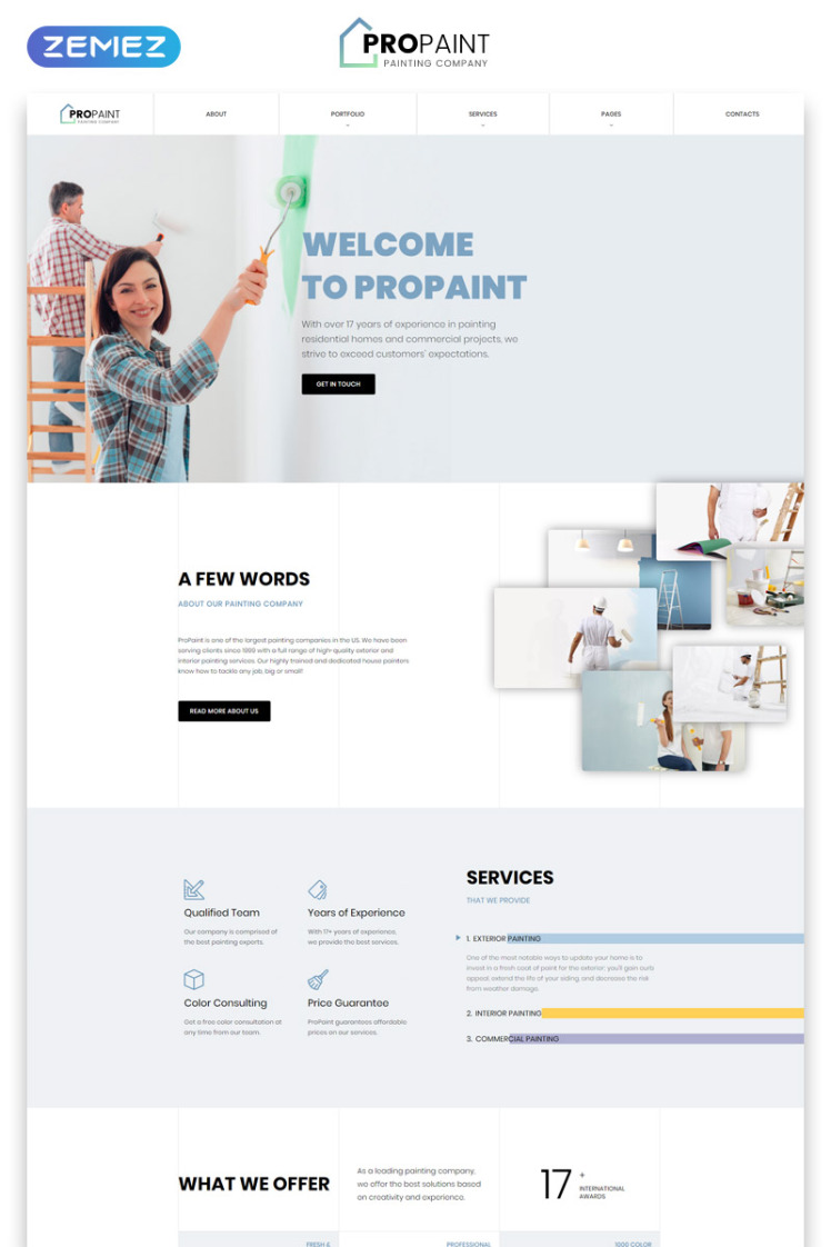 PROPAINT - Painting Company Multipage Creative HTML Website Template #52119