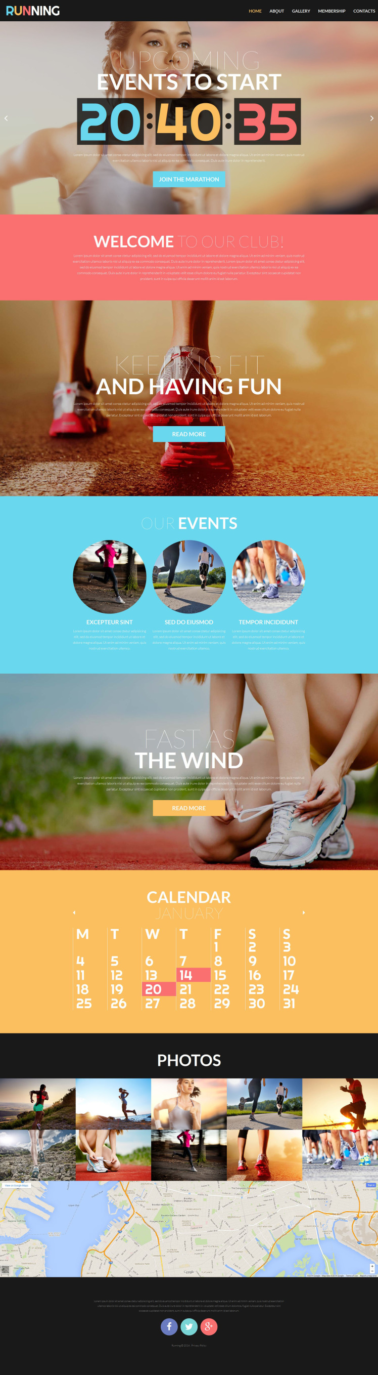 Running Responsive Website Template #52225