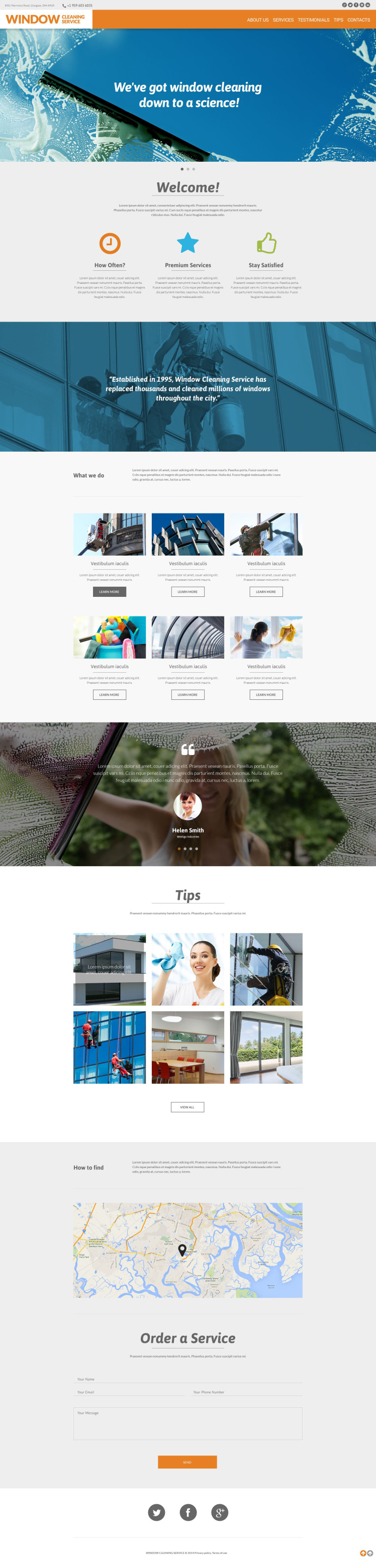 Window Cleaning Responsive Website Template #52237