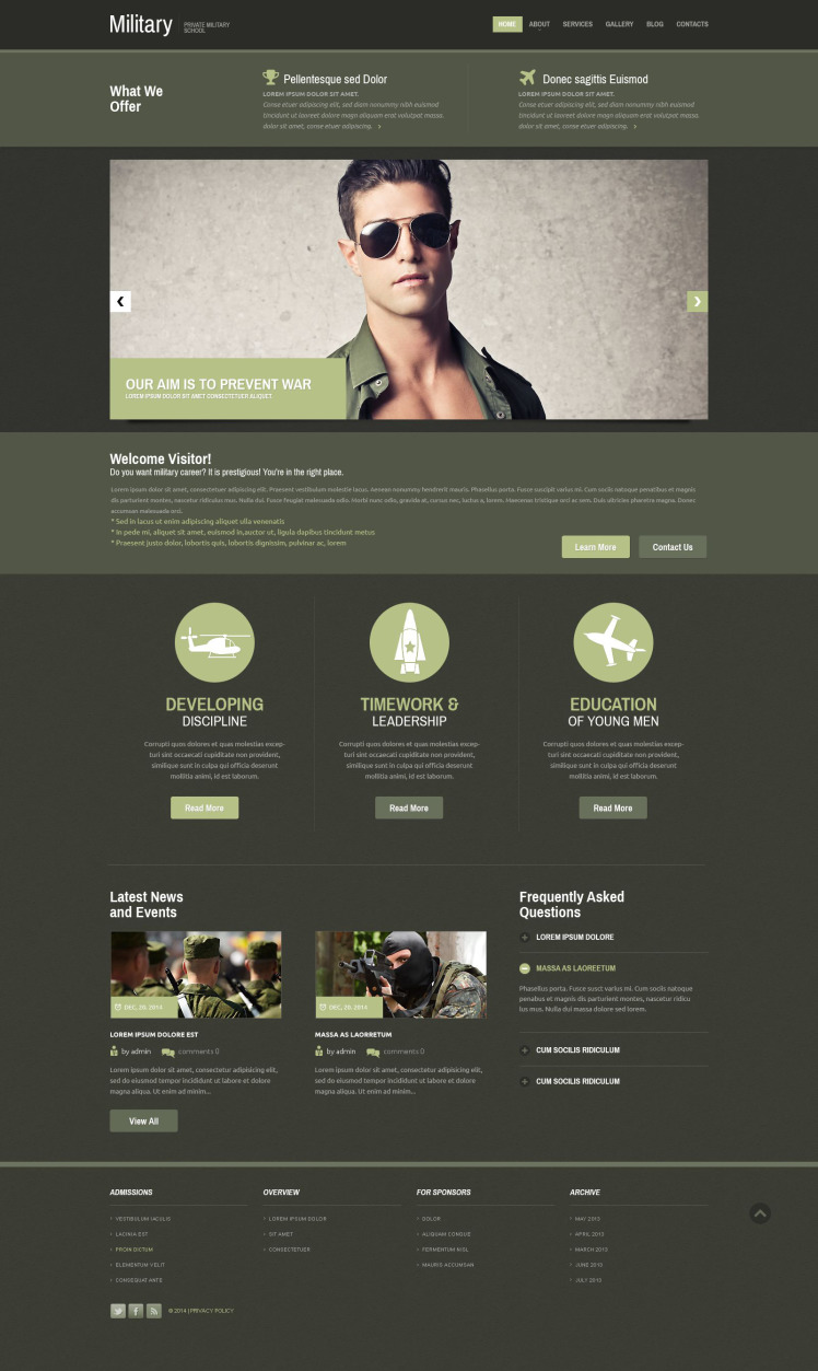 Military Responsive Website Template #52392