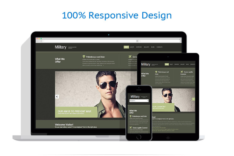 Military Responsive Website Template #52392