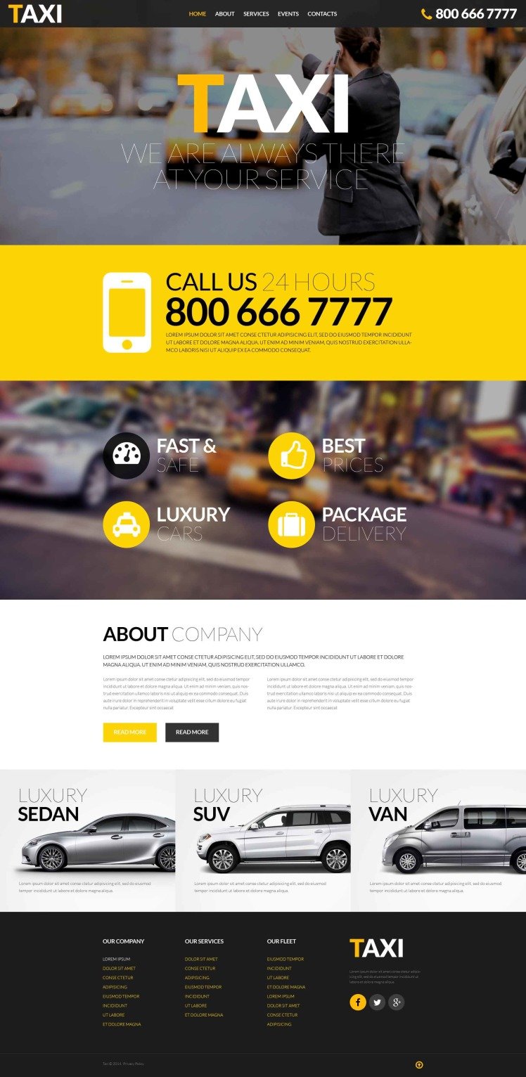 Taxi Responsive Website Template #52390