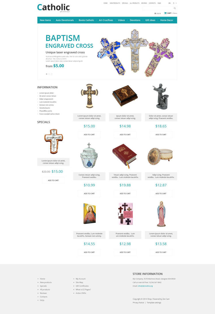 Catholic Church ZenCart Template #52431