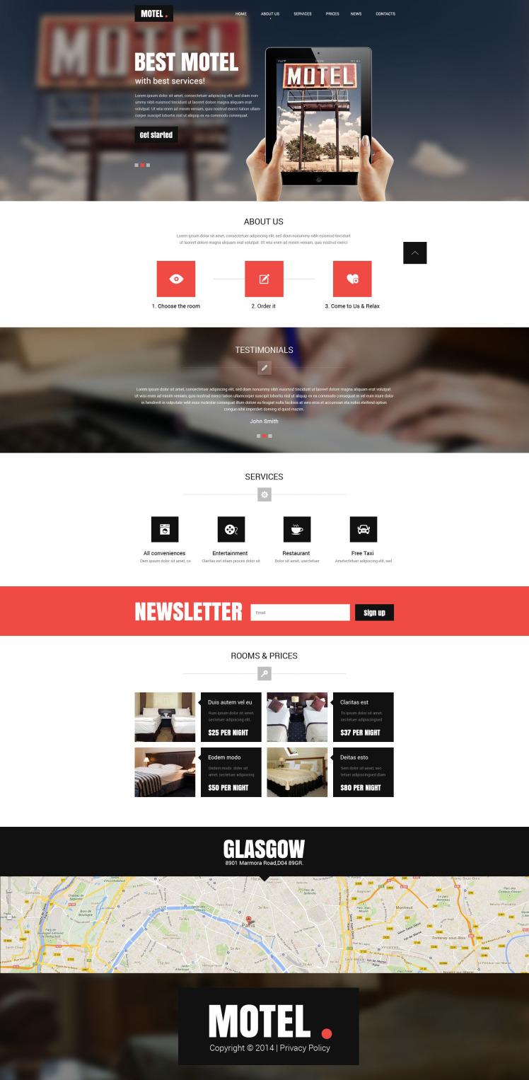Motel Responsive Website Template #52449