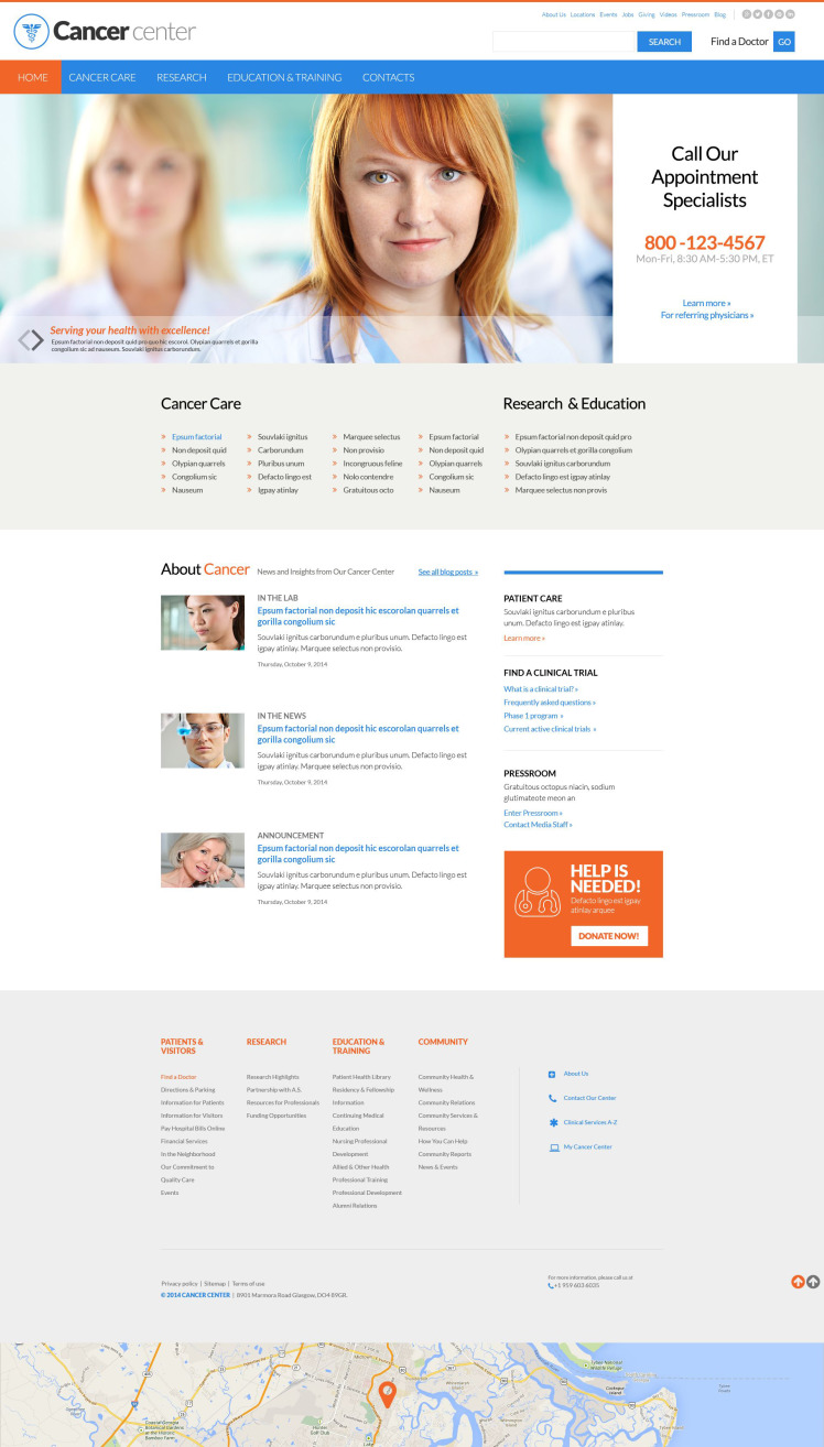 Cancer Center Website Template #52569