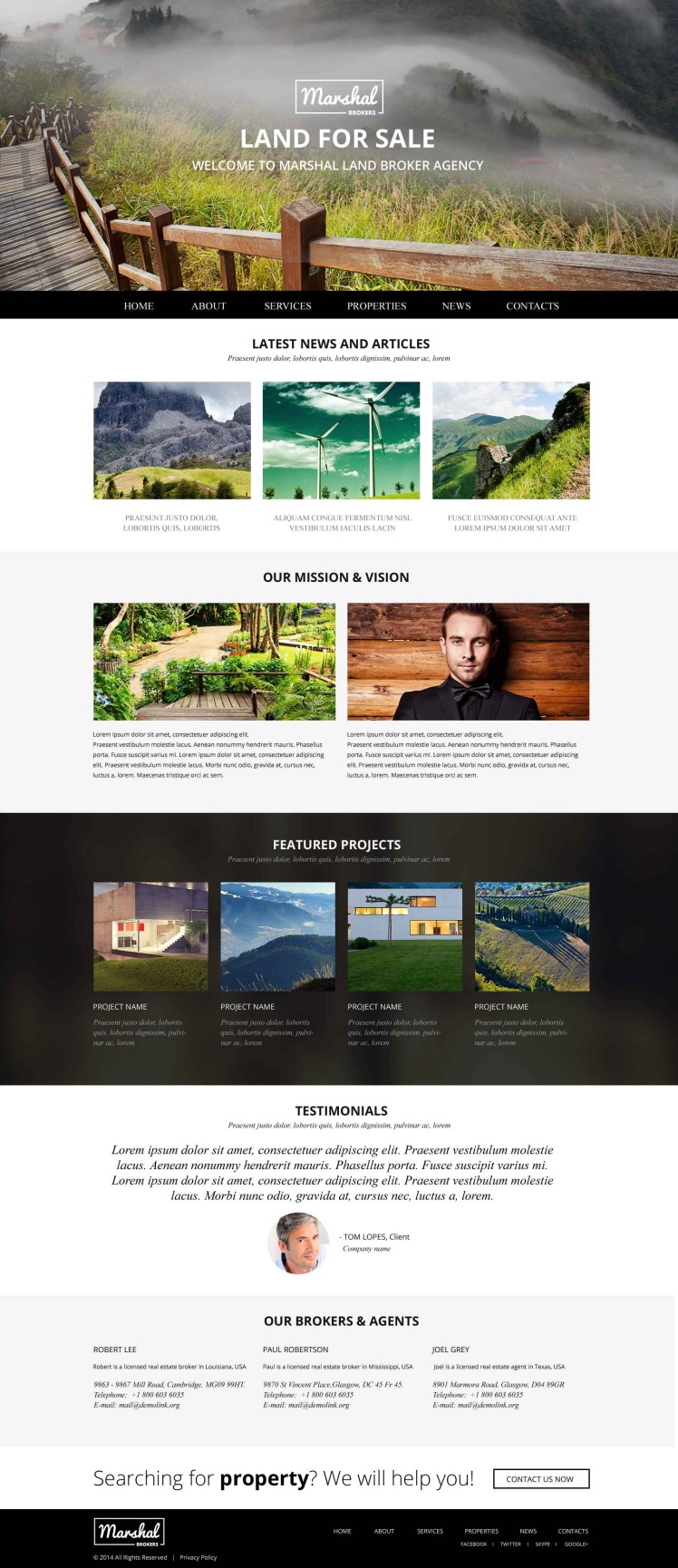 Land Brokers Website Template #52546