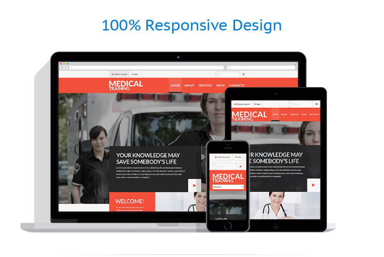 Medical Training School Website Template #52568