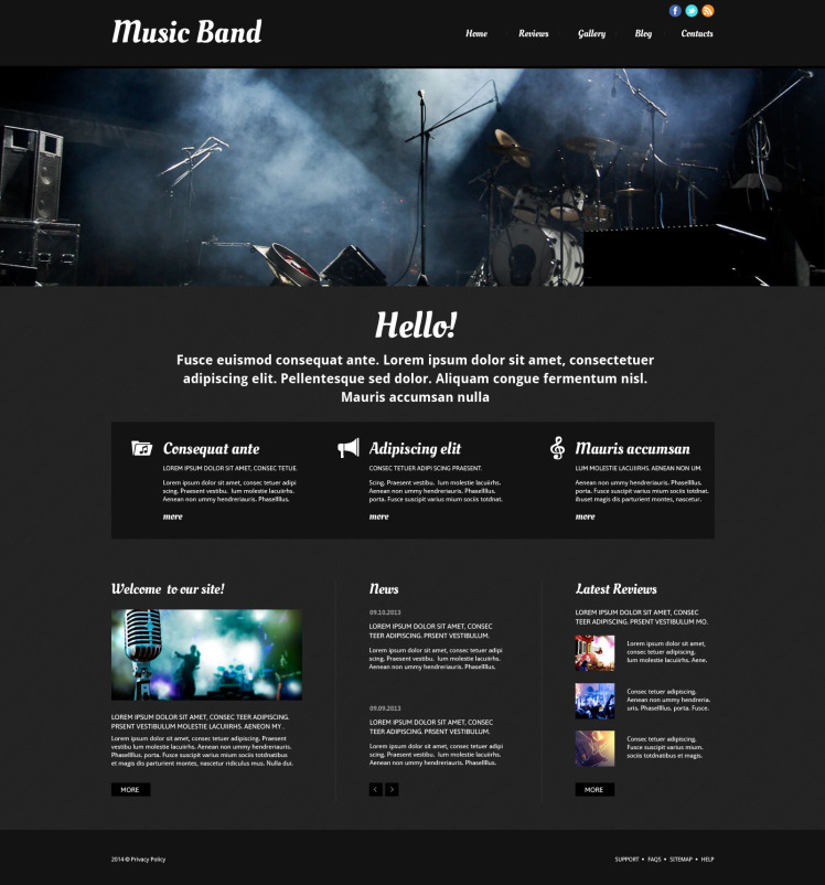 Music Band Responsive Website Template #52511