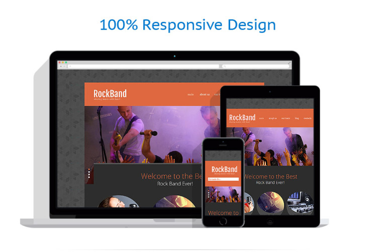 Rock Band Website Template #52541