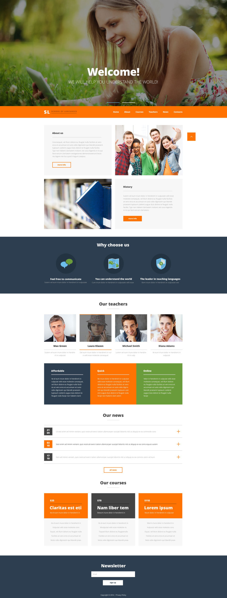 School of Languages Website Template #52515