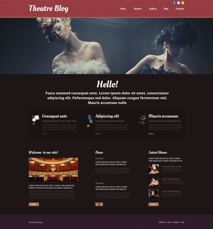 Theater Responsive Website Template #52512