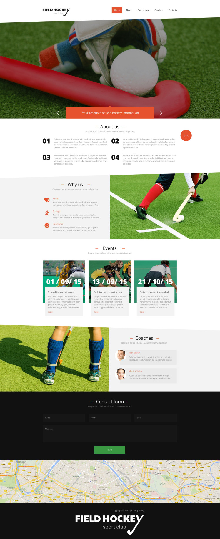 Hockey Responsive Website Template #52665