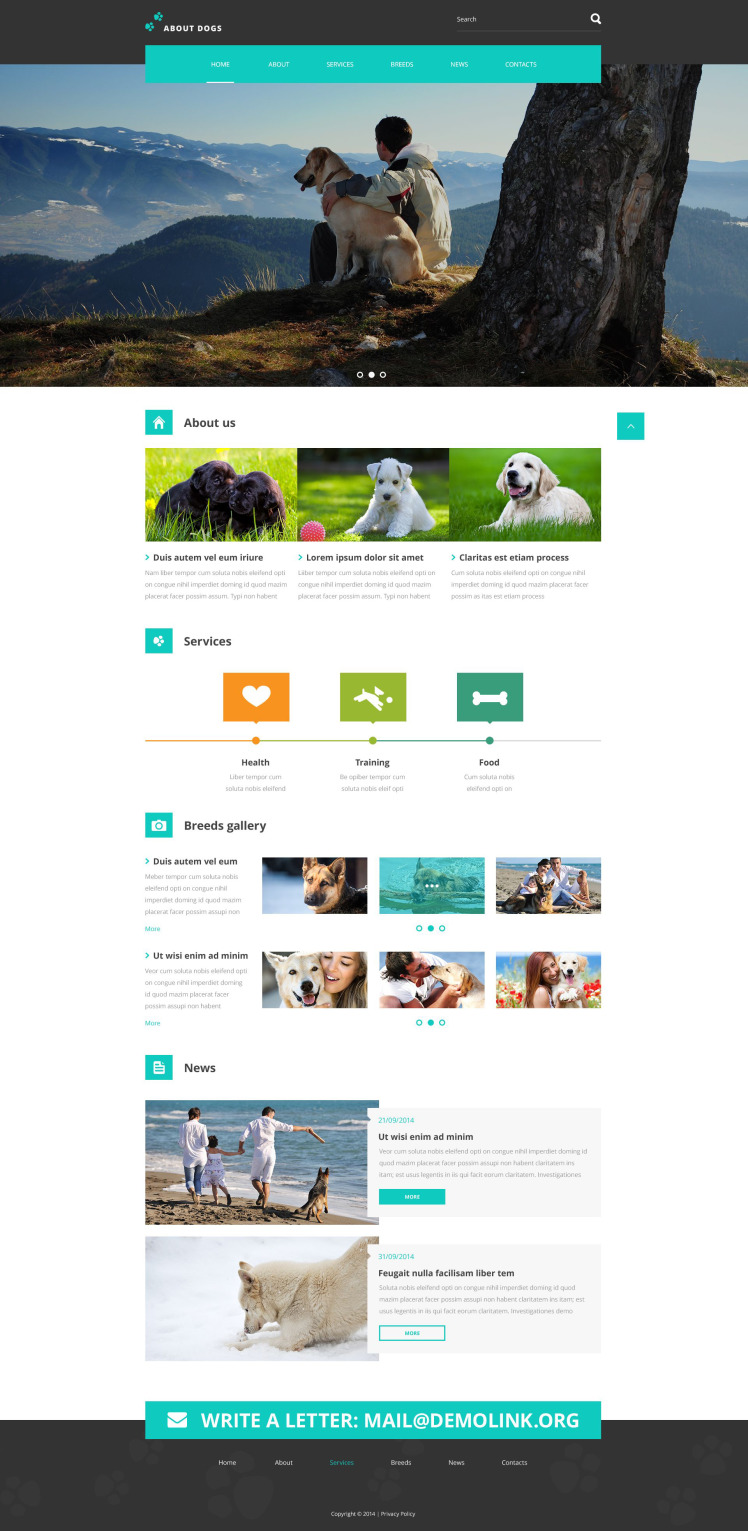 Template About Dogs Website Template #52634