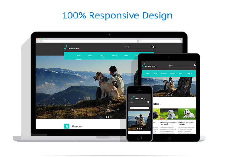 Template About Dogs Website Template #52634
