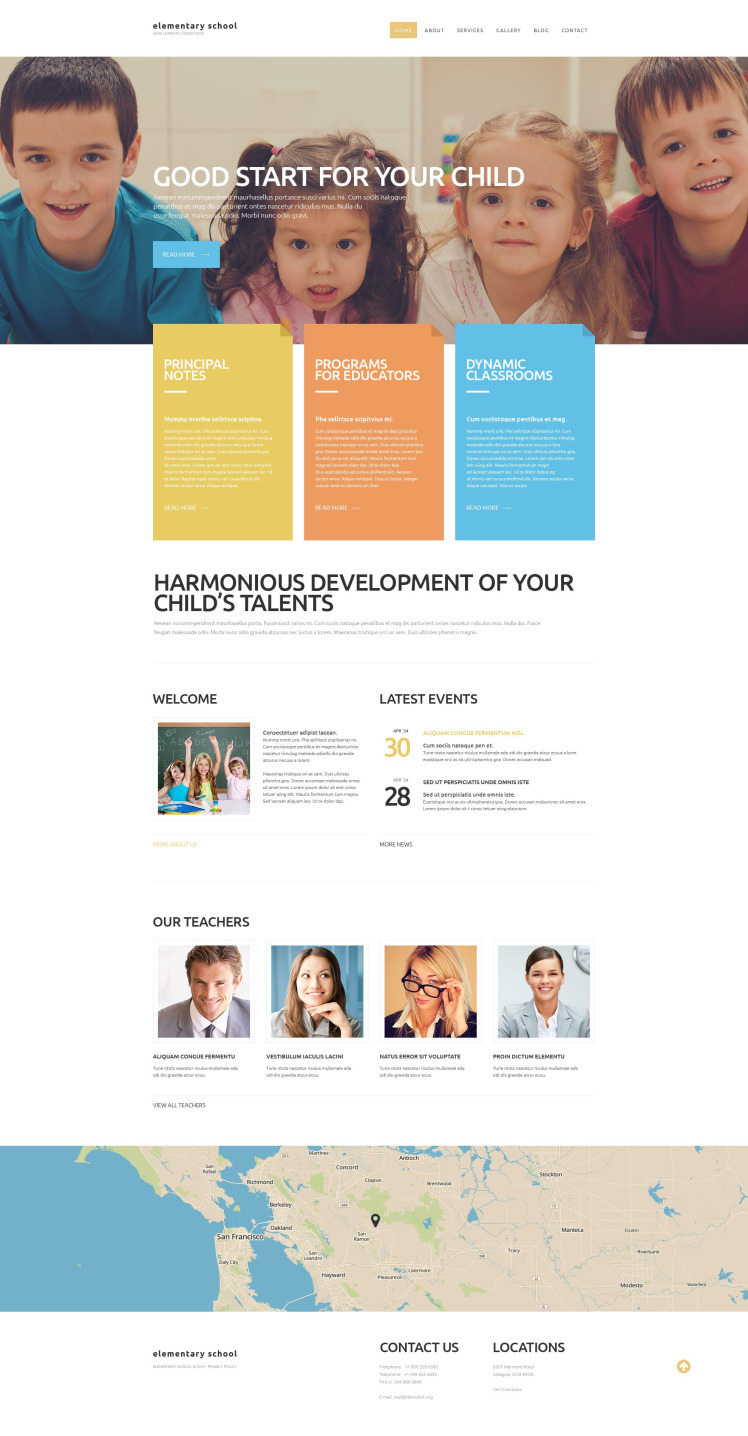 Elementary School Website Template #52747