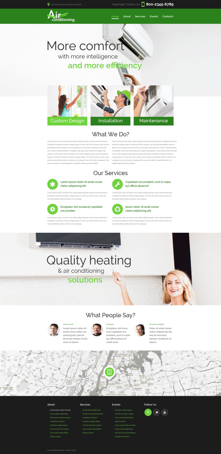 Heating Air Conditioning Co Website Template #52746